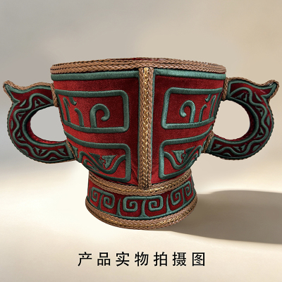 红绿色傩戏面具彩画装饰舞台道具表演人脸佩戴纯手工走秀演出帽子