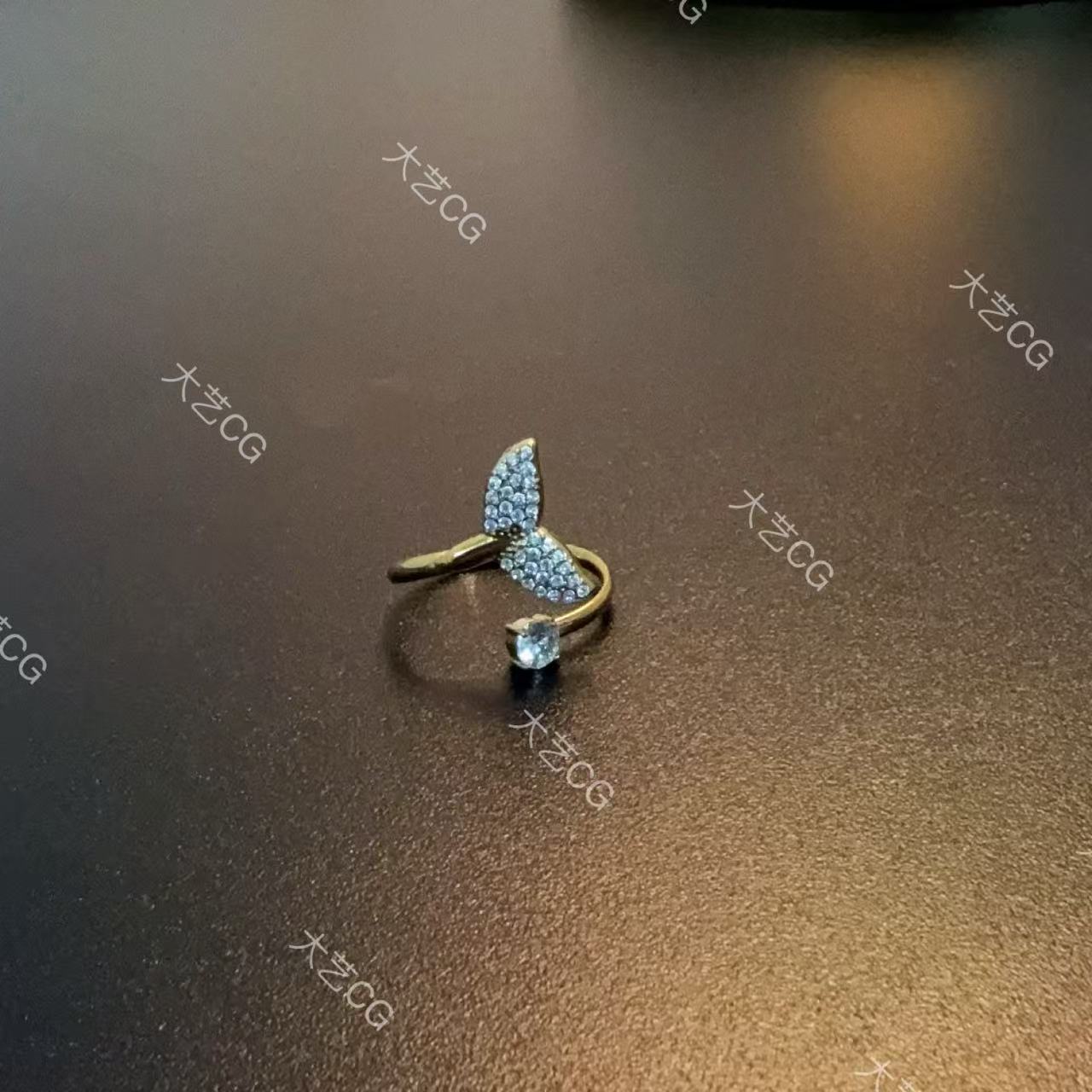 人鱼戒指开口可调节细指环