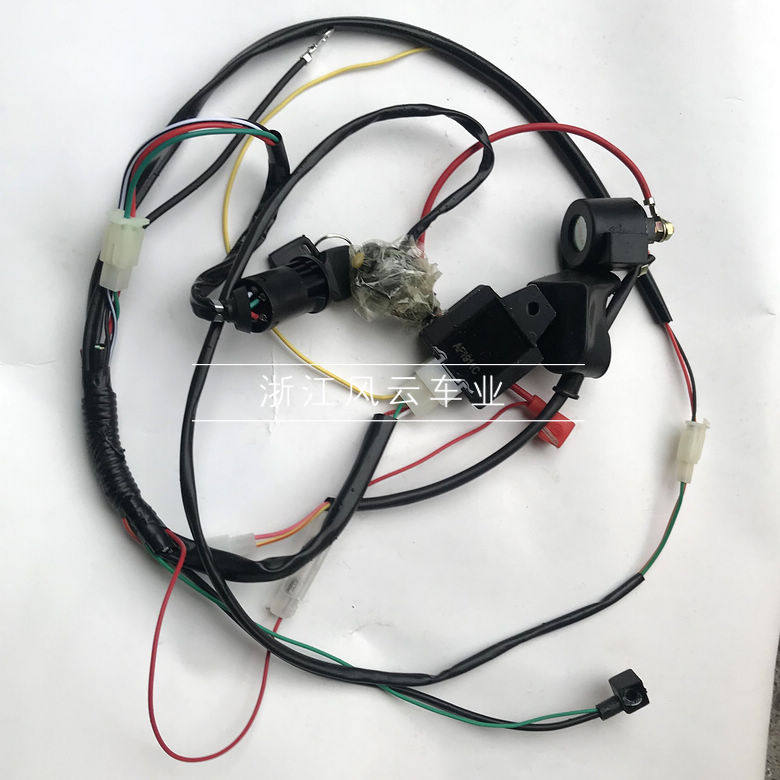 迷你摩托车配件 2冲程49CC电启动小跑车发动机启动线束开关总成