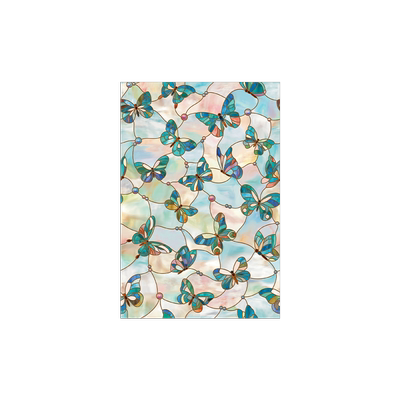 法式彩绘窗户贴纸教堂玻璃贴膜