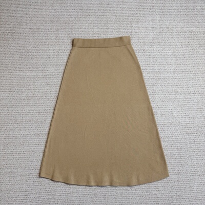 妞妞家春季新品女士简约纯棉百搭A字型针织半身裙8682