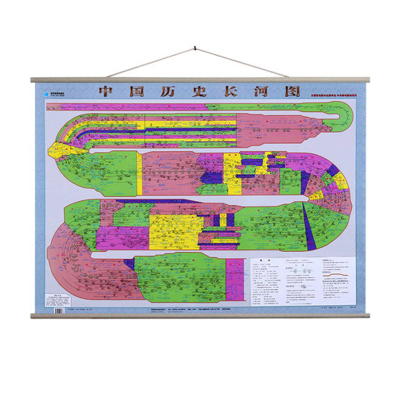 【星球社】中国历史长河图 挂图1.1米x0.8米历史朝代纪年纪元 历史年代概要 双面覆膜杆挂无拼接 历史概要图