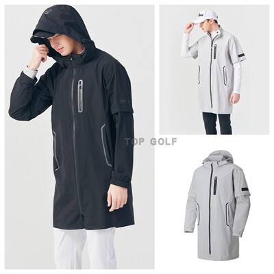 韩国代购cleveland GOLF防水风衣 ins男士中长款可拆卸高尔夫雨衣