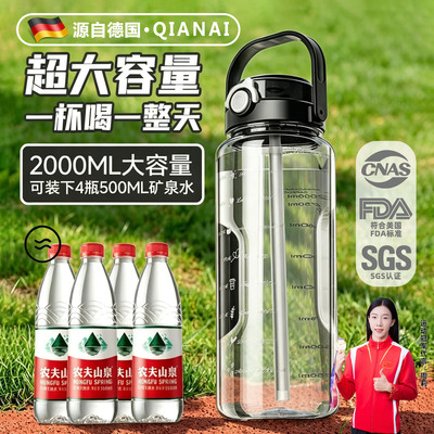 【大容量】食品级水杯带吸管