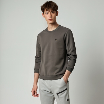 C242294325秋冬正品Cantorp肯拓普户外男式圆领卫衣加绒保暖打底