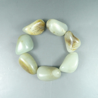 新疆和田玉籽料原石98.3克玉石天然随形原籽黄皮红皮青白玉手链T2