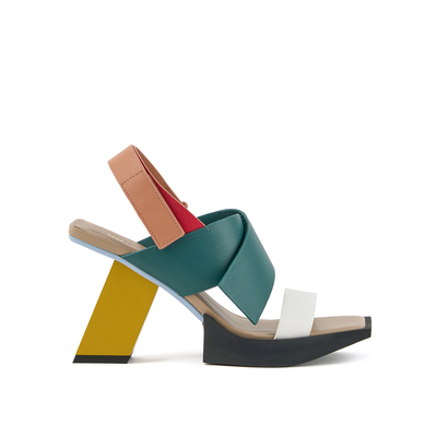 法式气质粗跟一字带夏季女凉鞋