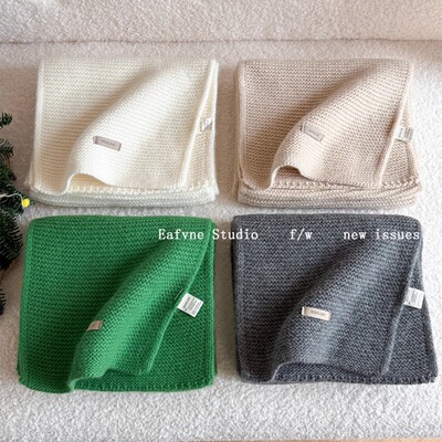 兔绒羊毛混纺针织围巾通勤女