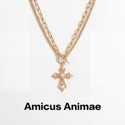 AmicusAnimae十字架OT扣毛衣链