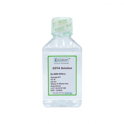 Coolaber SL3069 0.5M EDTA溶液（pH8.0，DNase & RNase free）
