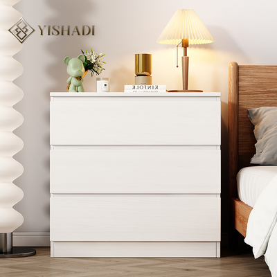 颐莎蒂实木白色三斗柜床头柜