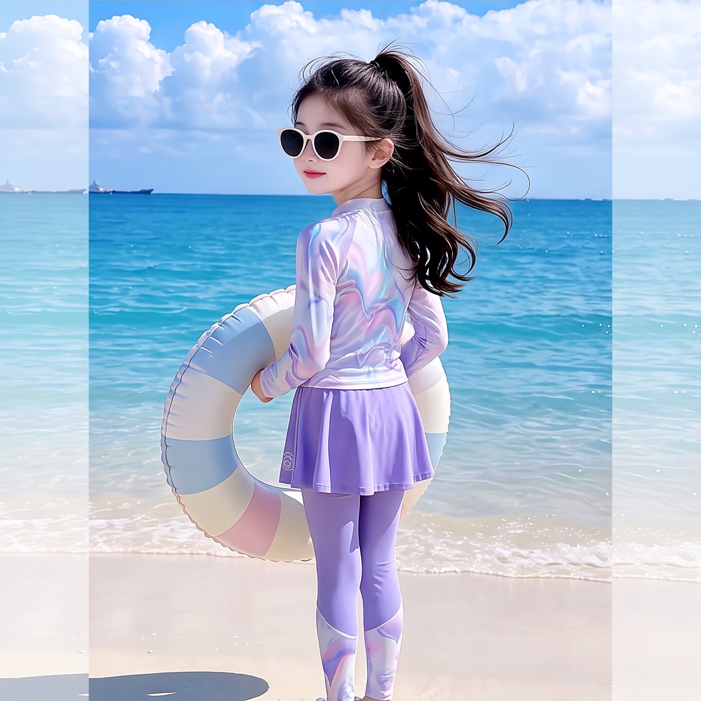 2026绝美泳衣儿童女孩高颜值分体款海边度假防晒速干长袖长裤夏季