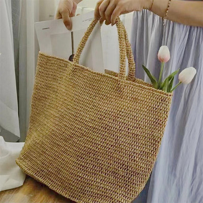 新款ins风拉菲草编包海边度假