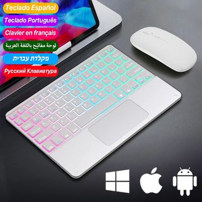 Bluetooth Backlit Keyboard With Touchpad For iPad Pro Mini A