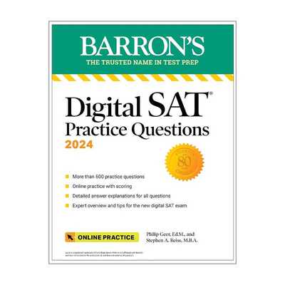 进口原版 英文原版 Digital SAT Practice Questions 2024 巴朗新版SAT考试 600+练习题 带线上练习 英文版 进口英语原版书籍