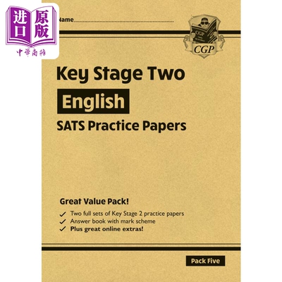 进口原版 *英国原版CGP教辅 新KS2英语SATS练习纸 套装5 New KS2 English SATS Practice Papers Pack 5 with free    Coordinatio