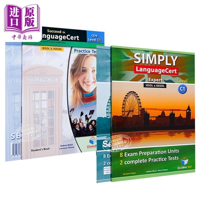 进口原版 *SIMPLY SＵＣceed in LanguageCert CEFR C1 Practice Tests 朗思模拟真题解析自学套装 真题带音频答案 考