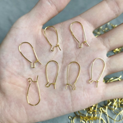 H022 50克约200个金色纯铜耳环项链配件diy