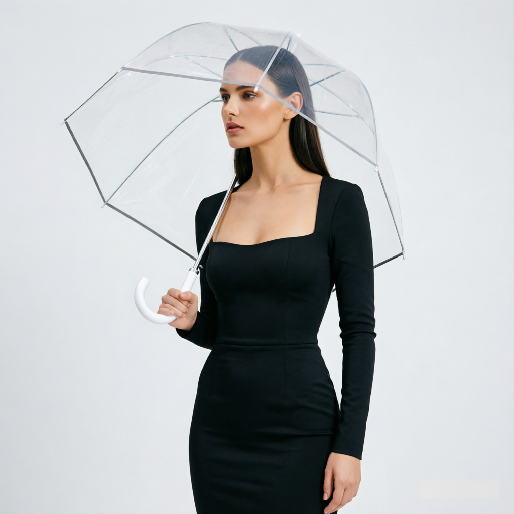 英国女王穹顶透明鸟笼伞富尔顿拱形高颜值ins冷淡Totes风晴雨