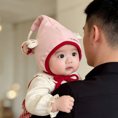 婴儿帽子秋冬款保暖防风可爱精灵包头帽男女宝宝小月龄护囟门胎帽