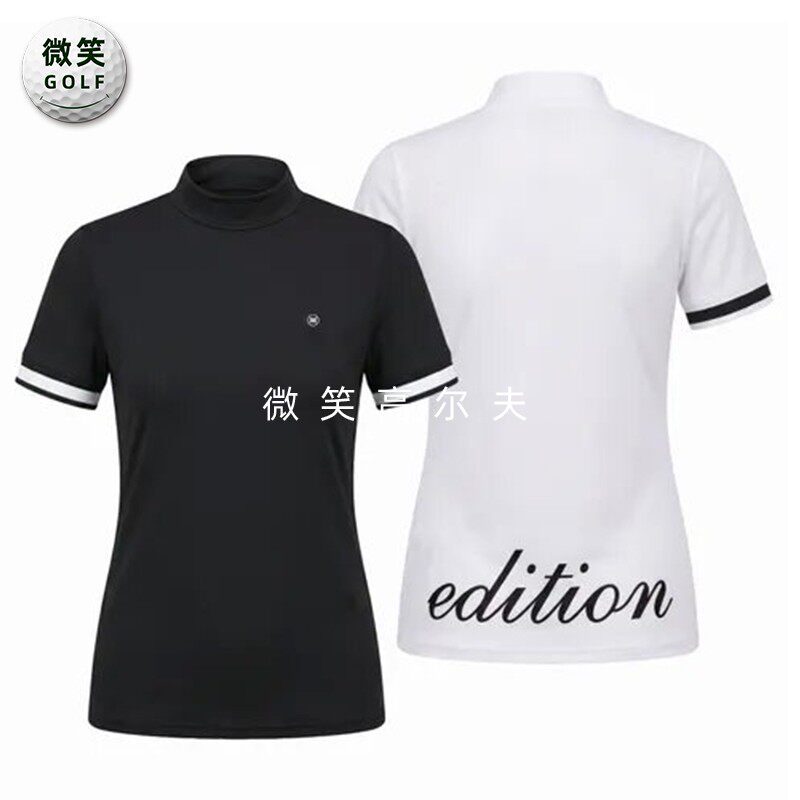 特价2026夏季新款韩国代购半高领运动高尔夫球服女士冷感短袖T恤