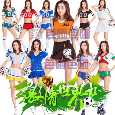 表演服舞台装女队服世界足球杯宝贝啦啦操DS演出服舞蹈啦啦队服装