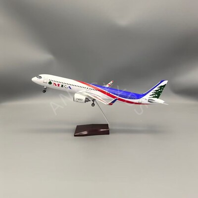 44CM A321黎巴嫩航空客机模型玩具家居装饰带起落架树脂静态摆件