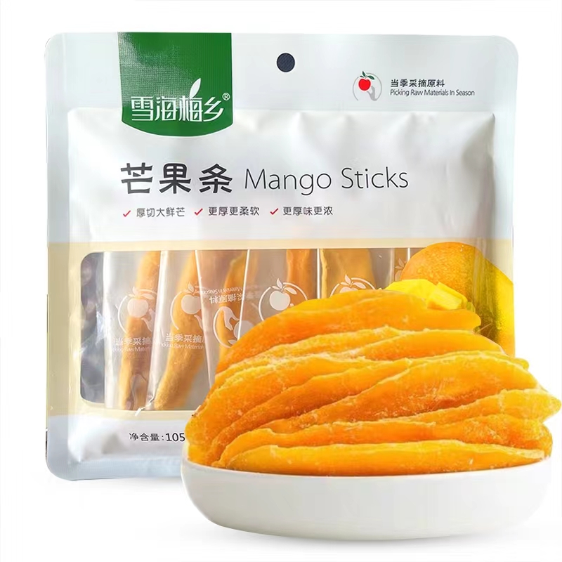 雪海梅乡芒果条105g*5包混合水果干草莓干芒果干黄桃干果脯零食_虎窝淘