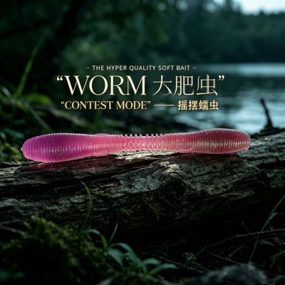 Wiggly Worm 摇摆蠕虫面条虫高比重远投沉水耐撕咬弹性软饵