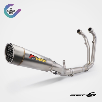 适用凯越321RR摩托车排气管全段侧排改装不锈钢浑厚声浪消声器