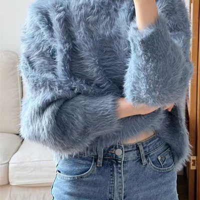 慵懒风海马毛小个子百搭套头毛衣