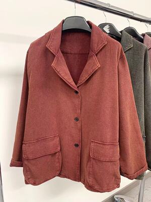 复古短外套上衣砂洗炒色一件包邮