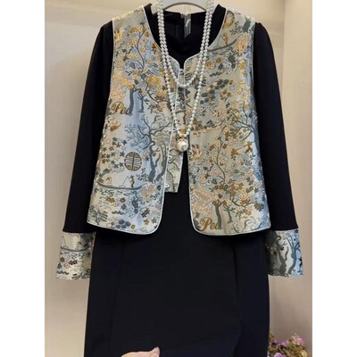 2026爆款国风新中式马甲复古风叠穿马甲女中年妈妈春装潮妈时尚