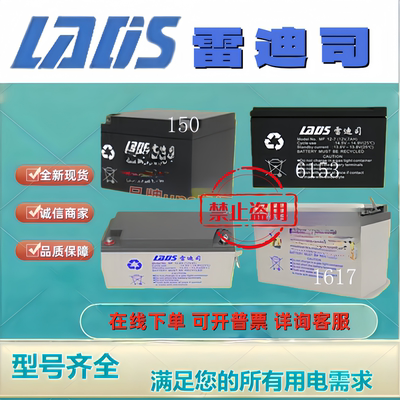雷迪司蓄电池GSM12200 12V200AH铅酸阀控式免维护电不间断备用电