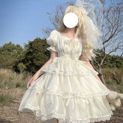 夏短袖大码显瘦花嫁OP洛丽塔裙