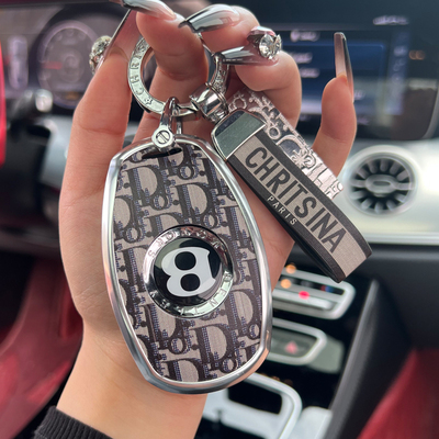 新款宾利添越专用钥匙套新款飞驰欧陆GT车钥匙扣铝合金壳包高档男