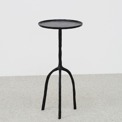 LIAIGRE设计师法式诧寂青铜锻打锤纹沙发休闲椅个性圆形边几角几