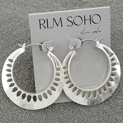 拉睦RLM SOHO磨花亚光金银双色镂空森女文艺嘻哈朋克摇滚范耳环圈