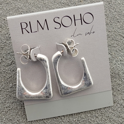 拉睦RLM SOHO亚光金银双色设计师腔调森女文艺术气质休闲风耳钉针