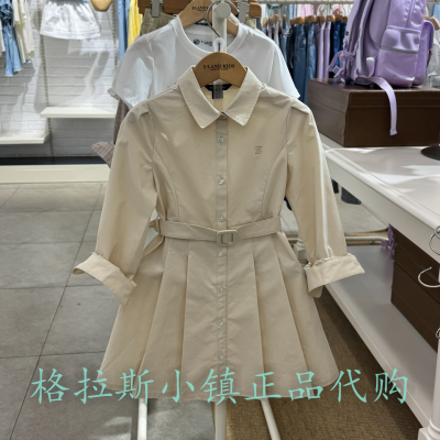 衣恋童装秋款女童翻领长袖连衣裙