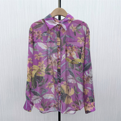 伊●2026夏季新品 法式碎花长袖衬衫女气质小清新宽松上衣3165
