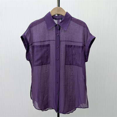 图●2026夏季新品 无袖轻薄衬衫女气质简约百搭显瘦背心上衣1421