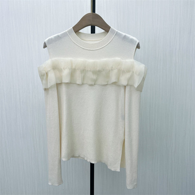 良月●2025冬季新 露肩打底衫女修身显瘦内搭长袖针织衫上衣1191