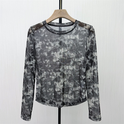 图●2026夏季新品 网纱打底衫女轻薄内搭修身显瘦长袖t恤上衣1270