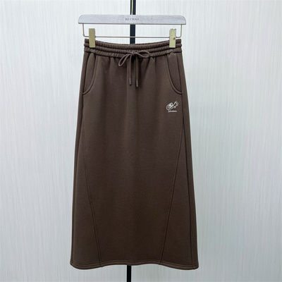 C●2025冬季新品 休闲加绒半身裙女松紧腰显瘦直筒百搭卫裙6097