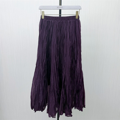 良月●2026春季新品 百褶裙女高腰显瘦气质通勤百搭a字长裙6559