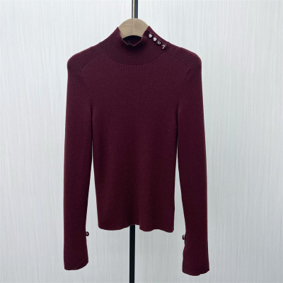 良月●2025冬季新品 针织打底衫女弹力修身显瘦内搭长袖上衣1578