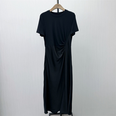 KA●2026夏季新品 短袖连衣裙女气质淑女显瘦小黑裙a字长裙0971