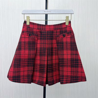 村●2025春季新品 百褶裙短裙女高腰显瘦气质通勤a字半身裙1628