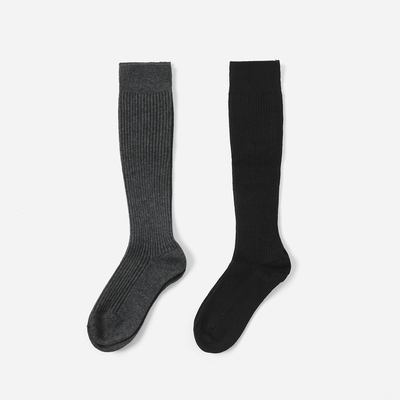 WSP08053 茉莉雅集 经典纯色显瘦舒适及膝长筒小腿袜秋冬女